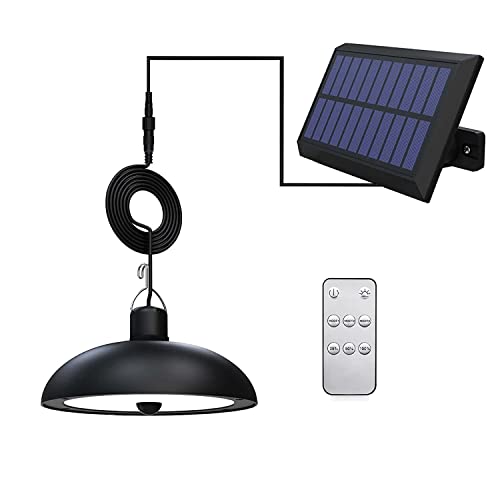 Solar Shed Light with Remote Control, 78 LED Solar Pendant Light, 4 Lighting Modes Waterproof Outdoor Indoor Hanging Lamp for Home, Garden, Patio, Barn (Motion Sensor, Dusk to Dawn