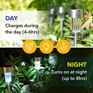 KANE LONO Solar Pathway Lights - (6 pcs) Solar Yard Lights Powered by The Sun | Portable Garden and Solar Landscape Lights | IP44-Rated Solar Landscape Lighting | Solar Lawn Lights Last up to 8 Hours