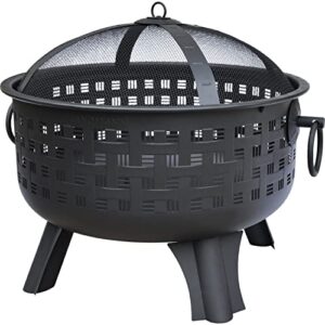 landmann 26112 garden lights brunswick firepit, black