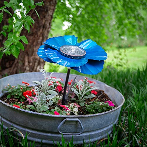 Desert Steel Flower Solar Light (Blue Poppy)