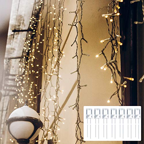 Mudder 180 Pcs LED 5mm Christmas String Lights Replacement Bulbs Energy Efficient LED Halloween Wire Light Set Connectable Home Decor Light Bulb for Festival Patio Garden Wedding Holiday (Warm White)