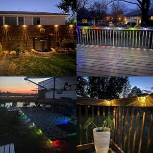 Solar Deck Lights, 6 Pack Solar Fence Step Lights Outdoor Waterproof LED Solar Fence Lights for Patio, Stairs,Yard, Garden Pathway, Step and Fences, 10 Lumens, Warm White/Color Changing Lighting