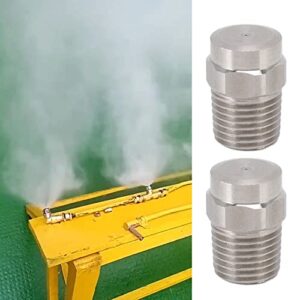 Jeanoko Misting Nozzle, Garden Atomization System External Thread Stainless Steel 2PCS Multi Purpose for Watering