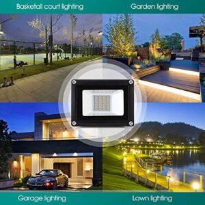 Getseason 20W Led Floodlight,110V Led Exterior Flood Lights,2000Lm Led spotlights 3000K Warm White Outdoor and Indoor IP65 Waterproof Security Light for Garage, Garden