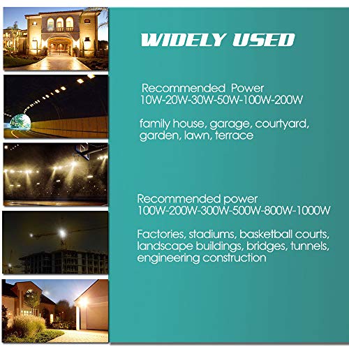 Getseason 20W Led Floodlight,110V Led Exterior Flood Lights,2000Lm Led spotlights 3000K Warm White Outdoor and Indoor IP65 Waterproof Security Light for Garage, Garden