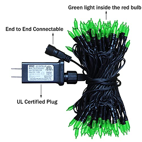 Vicila 200 LED Green Christmas String Lights, Mini String Lights Outdoor 8 Modes Connectable Fairy Lights for Garden, Patio, Yard, Holiday, Xmas Tree, Halloween Decor