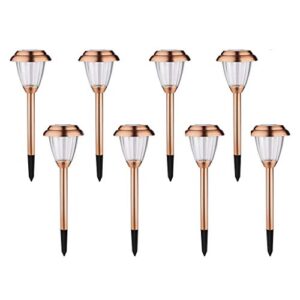 voona solar lights outdoor pathway – 8 pack copper garden walkway lights solar powered waterproof outdoor lights for garden, lawn, yard, walkway, pathway, landscaping