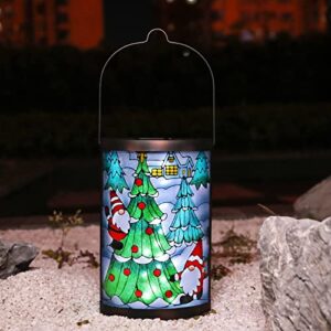 MUMTOP Solar Lanterns Outdoor Hanging Solar Lights Tree Decorative Waterproof LED Light Tabletop Lamp for Tabletop Outside Yard Patio Garden Christmas Decorations