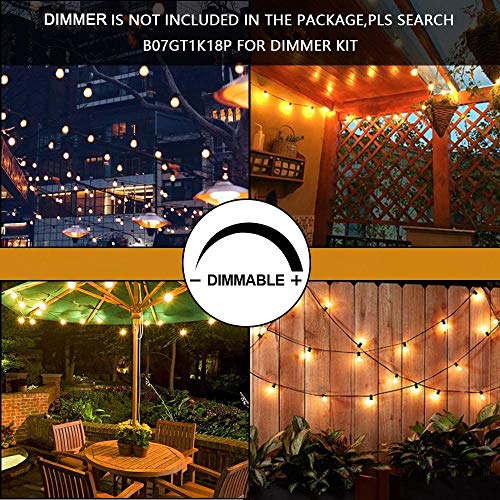 Svater Outdoor String Lights 150FT, 3 Pack of 50FT, 45pcsxE26 Socket, 48pcs S14 Shatterpoof Bulbs, 1 Watt Dimmable 2700K Warm White, IP65 Waterproof, Commercial Grade Patio Lights