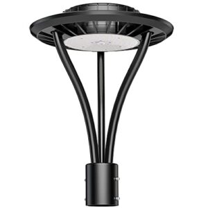 yihuven 150w led post top light, 21000lm(950w equi), 5000k daylight, ip67 waterproof outdoor led circular area pole lighting fixture for street garden yard pathway driveway front/back door