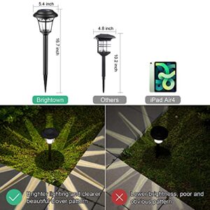 Brightown Solar Pathway Lights - 6 Pack Bright LED Solar Garden Lights, Waterproof Solar Lights Outdoor Decorative, 6LM Solar Walkway Lights for Path Yard Patio Driveway, 3000K Warm White