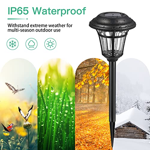 Brightown Solar Pathway Lights - 6 Pack Bright LED Solar Garden Lights, Waterproof Solar Lights Outdoor Decorative, 6LM Solar Walkway Lights for Path Yard Patio Driveway, 3000K Warm White