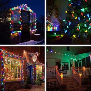 2 Pack 50Led Solar Outdoor Christmas Decorations, 8 Modes Strawberry String Lights with Remote,Christmas Fairy Lights Solar Operated Waterproof for Garden, Yard, Party, Christmas Tree Decorations