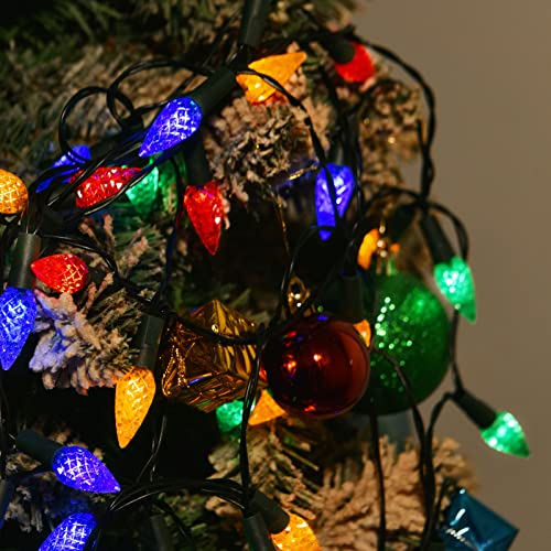 2 Pack 50Led Solar Outdoor Christmas Decorations, 8 Modes Strawberry String Lights with Remote,Christmas Fairy Lights Solar Operated Waterproof for Garden, Yard, Party, Christmas Tree Decorations