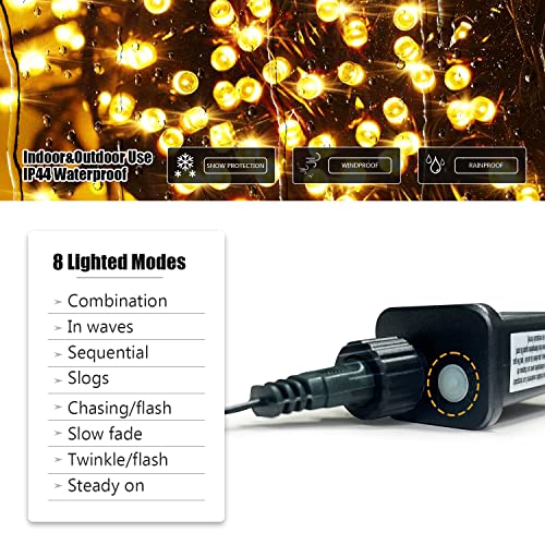 Christmas Tree Light with Star Topper, 10.5ft x15 Lines String Lights, 322 LED Christmas Curtain Fairy Lights with 8 Lighting Modes, for Xmas Tree Indoor Outdoor Party Garden Decor, Warm White