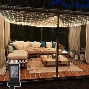 Eueasy Net Lights Outdoor, 10ft×10ft Gazebo Mesh Lights, 270 LED 8 Lighting Modes, Connectable Waterproof Net Lights for Gazebo, Backyard, Garden, Holiday, Christmas, Bush (Warm White)