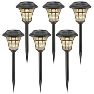 maggift 8 lumens solar garden lights solar landscape lights solar pathway lights outdoor for lawn, patio, yard, garden, walkway, 6 pack