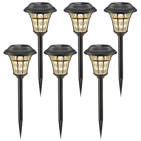 MAGGIFT 8 Lumens Solar Garden Lights Solar Landscape Lights Solar Pathway Lights Outdoor for Lawn, Patio, Yard, Garden, Walkway, 6 Pack