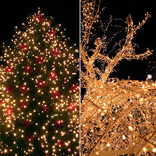 YKB Solar String Lights Outdoor 2 Pack Solar Powered Fairy Lights 39FT 120 LED 8 Modes Waterproof Copper Wire Twinkle Lights for Tree Patio Garden Wedding Party Christmas Decoration Warm White