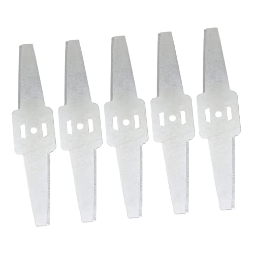 SECFOU 5pcs String Blades Cutter Lawnmower Shears Pruning Tool Grass Lawn Brush Park Replacement Head Mower Electric for Accessories Cordless Trimmer Steel Garden Silver Metal