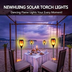 4PCs Solar Torch Lights Outdoor, 43 inch 96 LED, Waterproof Landscape Garden Pathway Light with Vivid Dancing Flickering Flames, with Auto On/Off Dusk to Dawn, for Christmas Lights Decoration