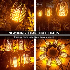 4PCs Solar Torch Lights Outdoor, 43 inch 96 LED, Waterproof Landscape Garden Pathway Light with Vivid Dancing Flickering Flames, with Auto On/Off Dusk to Dawn, for Christmas Lights Decoration