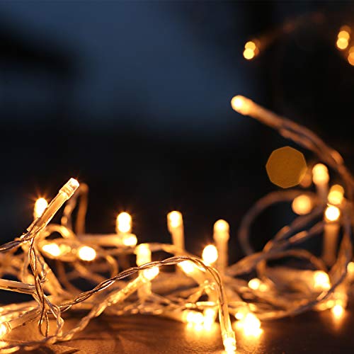 LED Solar Icicle String Lights,36Ft/11M 264 LEDs Waterproof Extendable Curtain Icicle Lights Plug in Fairy String Lights Christmas Lights for Bedroom Patio Yard Garden Wedding Party(Warm White)