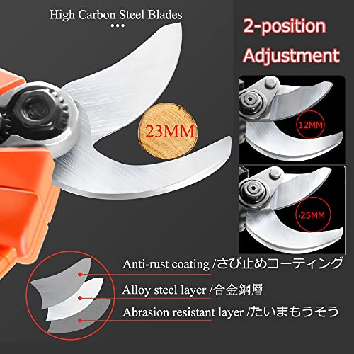 Garden Pruning Shears Cordless Electric Pruning Shears 23mm Max Cutting Diameter Electric Secateur Branch Cutter 21V Tree Pruner Rechargeable Garden Fruit Bushes Trimmer ( Size : 3.0 one battery )