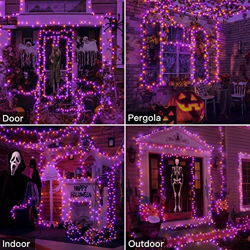 Ollny Halloween Lights Outdoor 240LED 80FT - Orange and Purple String Lights - 8 Modes IP44 Waterproof UL588 Timer Memory Plug in for Party Garden Yard Patio Tree Fence Indoor Halloween Decorations