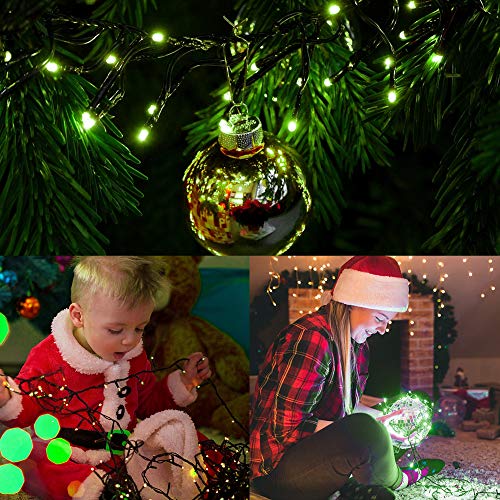 HOME LIGHTING 200 LED 66FT Christmas String Lights, Halloween Fairy Lights with 8 Lighting Modes, String Mini Lights Plug in for Indoor Outdoor Tree Garden Wedding Party Decoration, Green