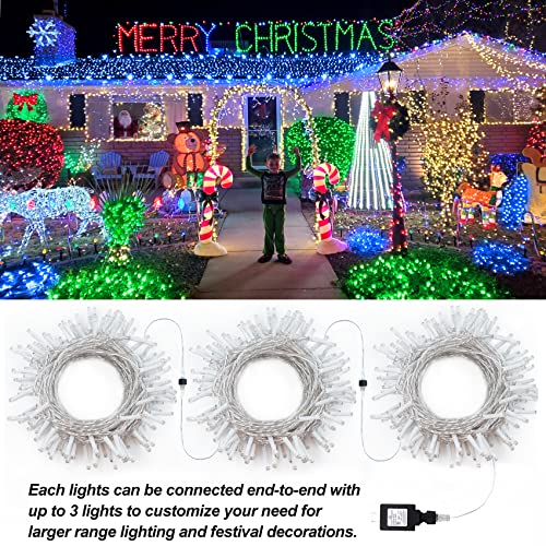 Hezbjiti Christmas Lights Color Changing Indoor String Lights 11 Modes 300LED 99ft LED Fairy Lights with Remote for Xmas Party Tree Yard Porch Garden Wedding Blue to Green