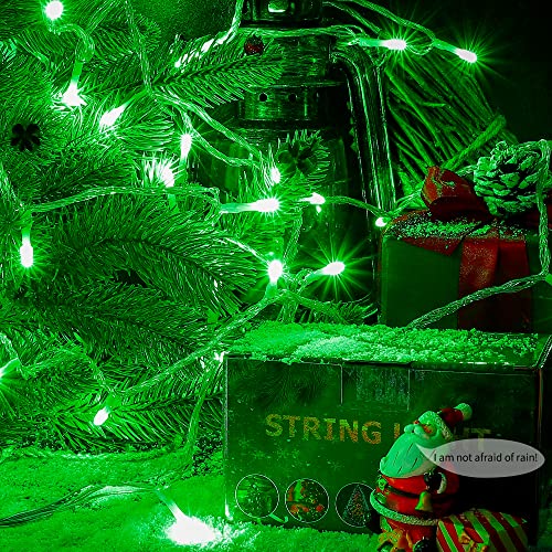 oopswow 100 LED 33FT Fairy String Lights,Christmas Lights with 8 Lighting Modes,Mini String Lights Plug in for Indoor Outdoor Christmas Tree Garden Wedding Party Decoration-Green