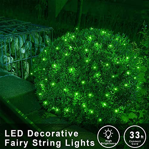 oopswow 100 LED 33FT Fairy String Lights,Christmas Lights with 8 Lighting Modes,Mini String Lights Plug in for Indoor Outdoor Christmas Tree Garden Wedding Party Decoration-Green