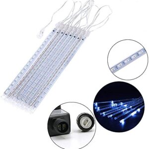 Weepong Meteor Shower Lights Outdoor Christmas Lights UL Certified Falling Rain Lights 12Inch 8Tubes Rain Drop Lights Snowfall Icicle Cascading String Lights for Xmas Holiday Tree Garden Decor Blue