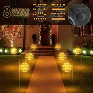 Hiboom Globe Pathway Sphere Ball Light, 3 Sphere Ball 8 Modes 180 Fairy LED Plug in Walkway Light Ball, IP68 Waterproof Light, Christmas Sphere Ball Light for Patio Yard Sideway Path Driveway Garden