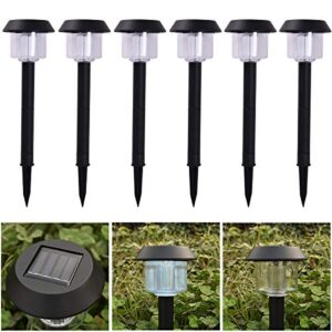 tangkula led solar garden lights 6 pack waterproof outdoor solar lights for garden path walkway outdoor landscape lighting yard lawn deck lamps