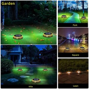 Forfire Solar Ground Lights Outdoor Garden IP65 Waterproof 17 LED Disk Lights Decorative Landscape Lighting for Yard Pathways Patio Lawn Walkway ( 1Pack Warm White )