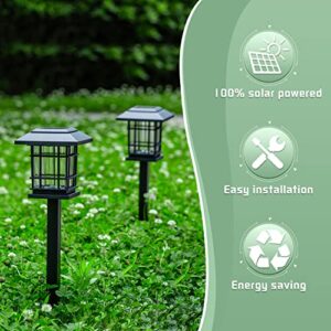 nommthy 4 Pack 40 Lumen Solar Garden Lights Outdoor, IP44 Waterproof Solar Powered Garden LED Lights, Solar Pathway Lights for Garden, Landscape, Path, Yard, Patio, Driveway-(Cold White)