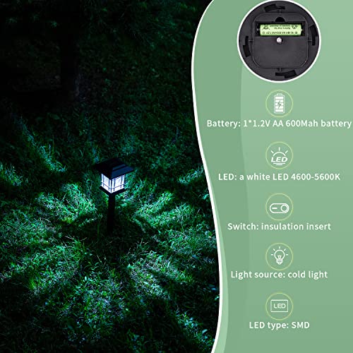 nommthy 4 Pack 40 Lumen Solar Garden Lights Outdoor, IP44 Waterproof Solar Powered Garden LED Lights, Solar Pathway Lights for Garden, Landscape, Path, Yard, Patio, Driveway-(Cold White)