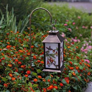 1 Dragonfly Lantern&1 Hummingbird Lantern, Solar Lanterns Outdoor Hanging Solar Lights Decorative for Garden Patio Porch and Tabletop Decorations.