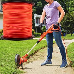 KAKO 095 Inch Trimmer Line, 0.095" Weed Wacker Eater String, Commercial Grade Round Nylon String Trimmer Line Replacement for String Trimmer Weed Trimmer .095"-1280ft-5lb-Spool（ Orange）