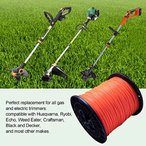 KAKO 095 Inch Trimmer Line, 0.095" Weed Wacker Eater String, Commercial Grade Round Nylon String Trimmer Line Replacement for String Trimmer Weed Trimmer .095"-1280ft-5lb-Spool（ Orange）