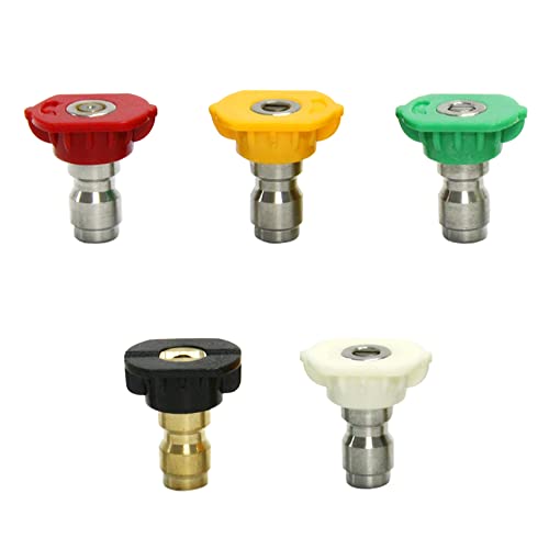 Pressure Washer Nozzle Tips Multiple Degrees, for 1/4'' Quick Connect Nozzles 5-Pack (2.5 GPM)