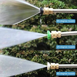 Pressure Washer Nozzle Tips Multiple Degrees, for 1/4'' Quick Connect Nozzles 5-Pack (2.5 GPM)