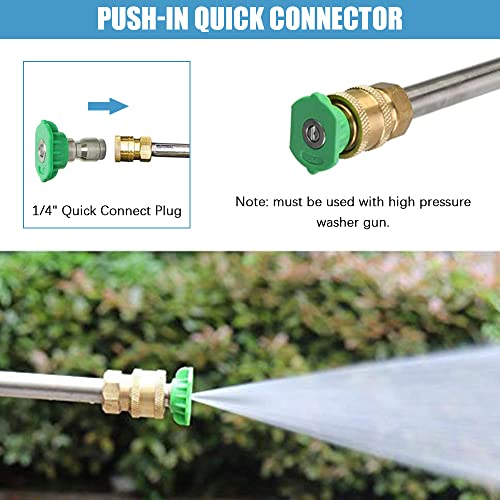 Pressure Washer Nozzle Tips Multiple Degrees, for 1/4'' Quick Connect Nozzles 5-Pack (2.5 GPM)