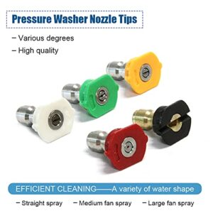 Pressure Washer Nozzle Tips Multiple Degrees, for 1/4'' Quick Connect Nozzles 5-Pack (2.5 GPM)