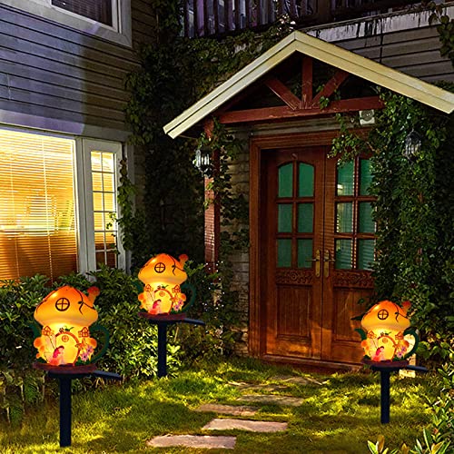 VOOKRY Solar Mushroom Lights Fairy Garden Lights for Home Decor Outdoor Decorative Stakes Mushroom House Solar Powered LED Landscape Lighting for Lawn, Walkway, Patio, Yard