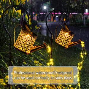 ChenTaid 2 Pcs Solar Watering Can Lights - Garden Decor Solar Lights Hanging Lantern Waterproof for Outdoor Party Dinner Table Porch Bedroom Window Balcony Gardens Lawns