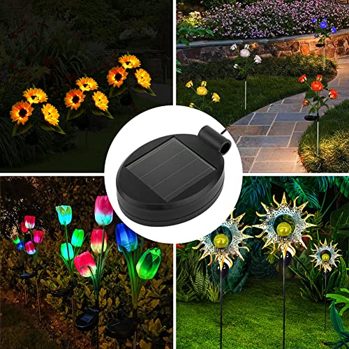 WOOPOWER Solar LED Light Replacement Top Part Panel 4 Packs, Solar Panel Lantern Lid Light Bulb Accessories Battery Box, for Outdoor Stake Light Lanterns DIY Table Light Garden Patio Decor