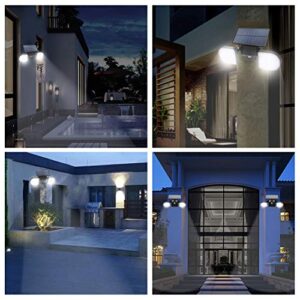 Neetto L601 56 LED Outdoor Solar Motion Sensor Security Lights, Wireless IP65 Water Rasistant Night Lights, Double Headed Adjustable, Spotlight, Security for Garage Garden Driveway Front Door Wall